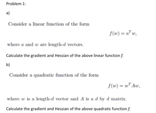 Solved Problem 1: Consider a linear function of the form | Chegg.com