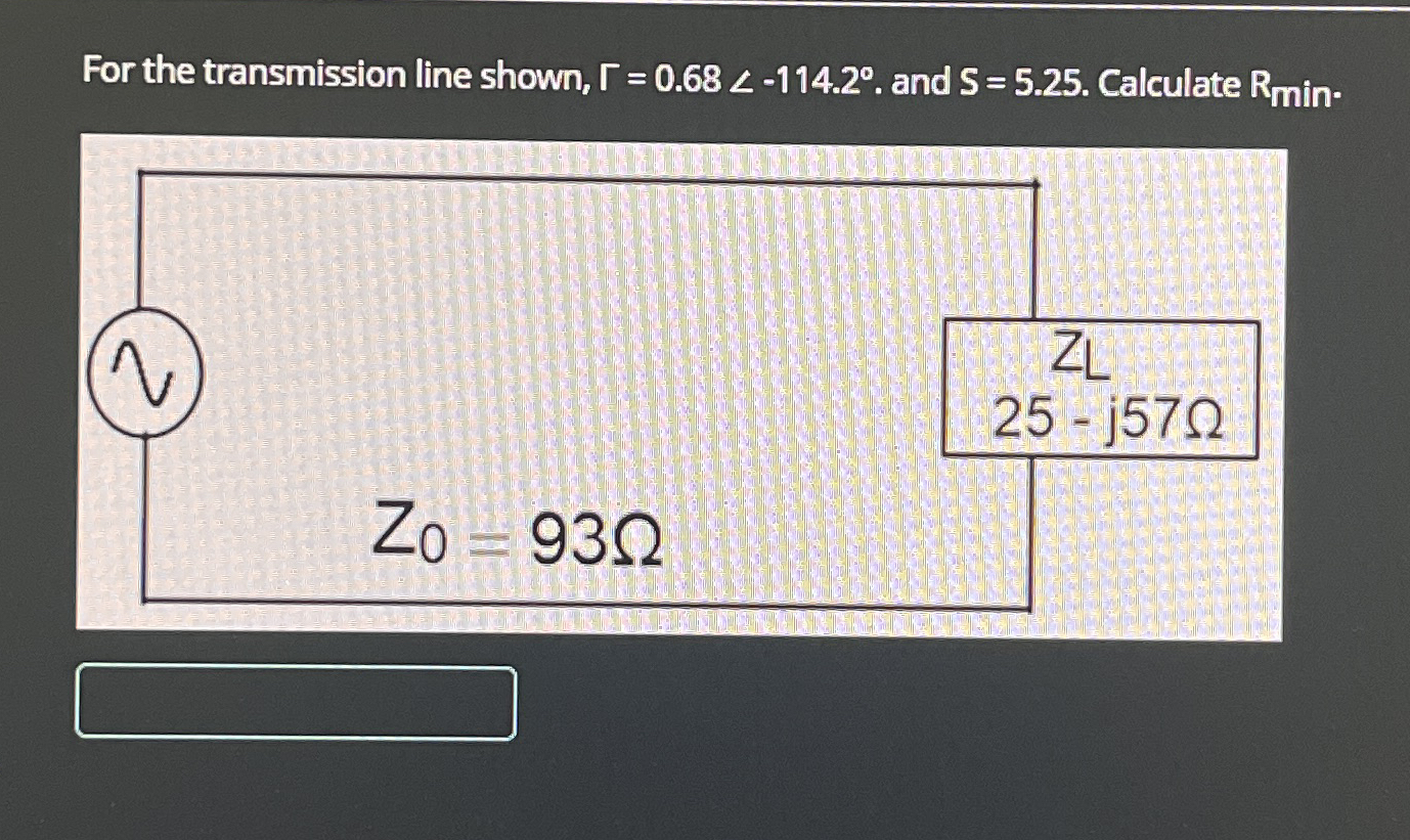 Solved For the transmission line shown, Γ=0.68?-114,7°, ﻿and | Chegg.com