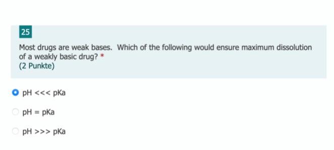 Solved 25 Most drugs are weak bases. Which of the following | Chegg.com
