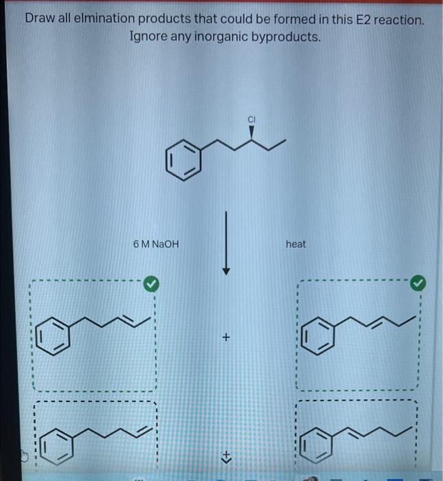Solved Draw all elmination products that could be formed in | Chegg.com