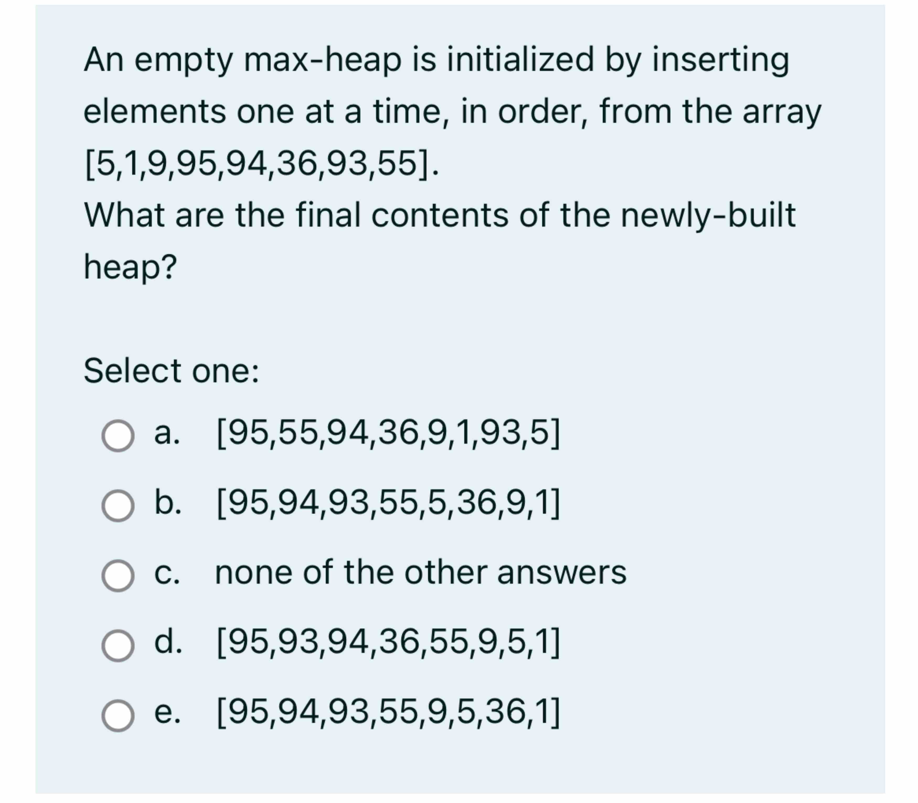 Solved An empty max-heap is initialized by insertingelements | Chegg.com
