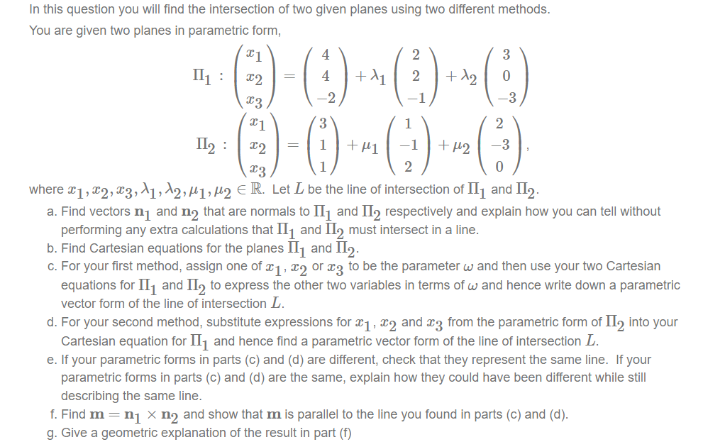Solved In this question you will find the intersection of | Chegg.com