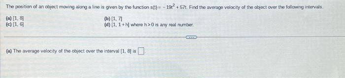 Solved The position of an object moving along a line is | Chegg.com