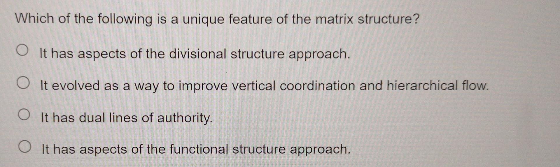 Solved Which of the following is a unique feature of the | Chegg.com