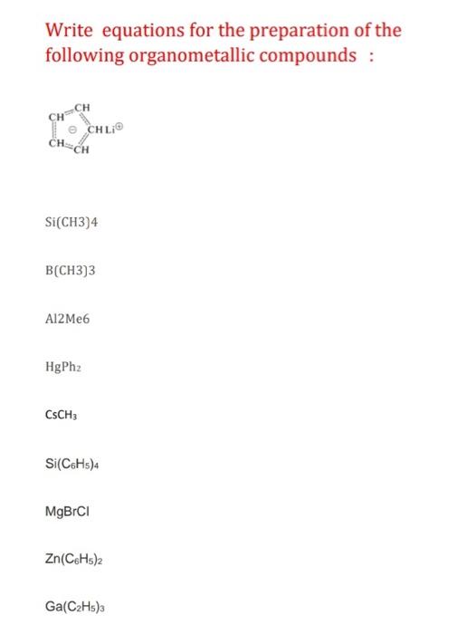 Solved Write equations for the preparation of the following | Chegg.com