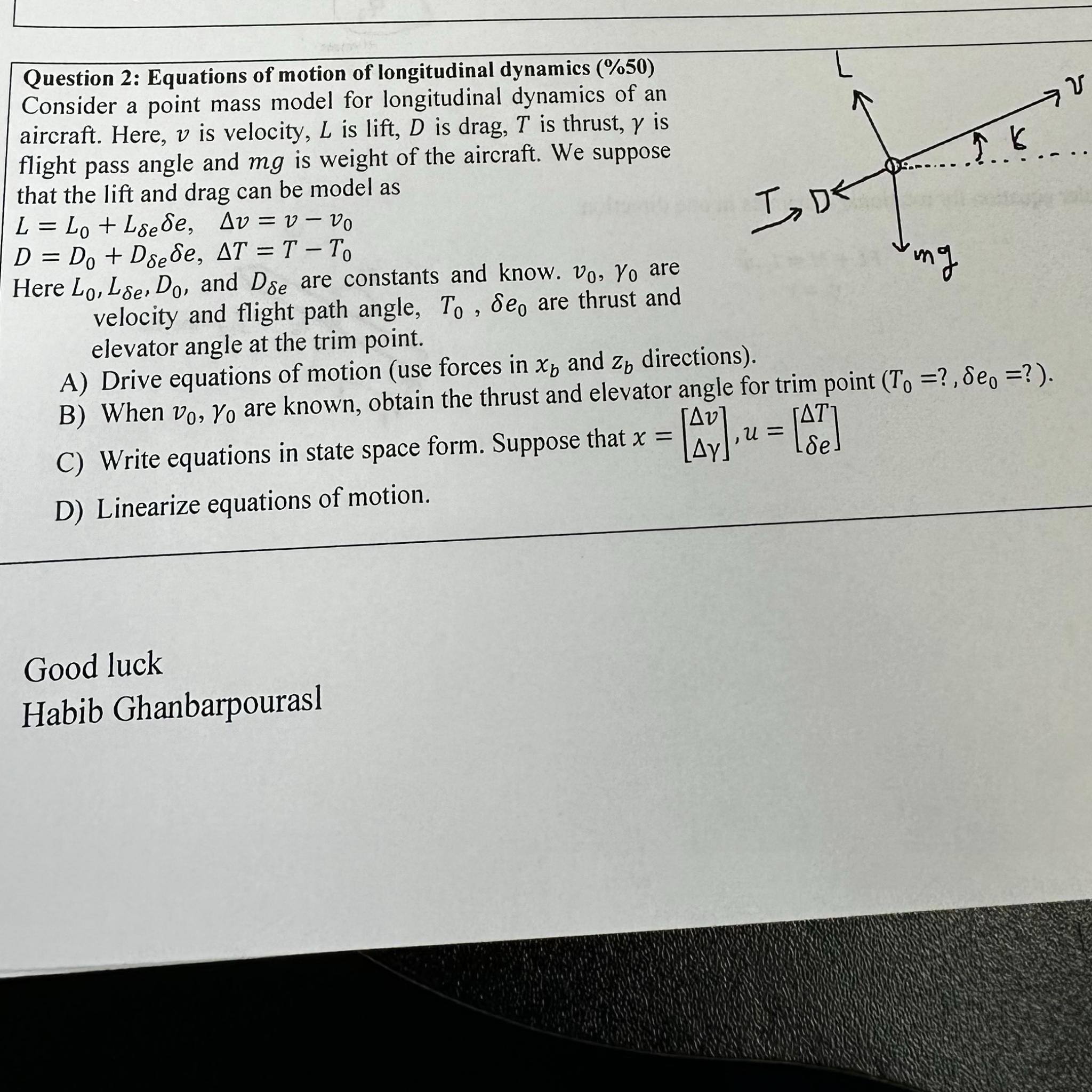 Solved Question 2: Equations of motion of longitudinal | Chegg.com