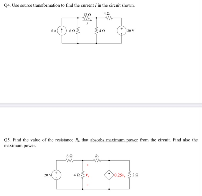Solved Q4. Use source transformation to find the current / | Chegg.com
