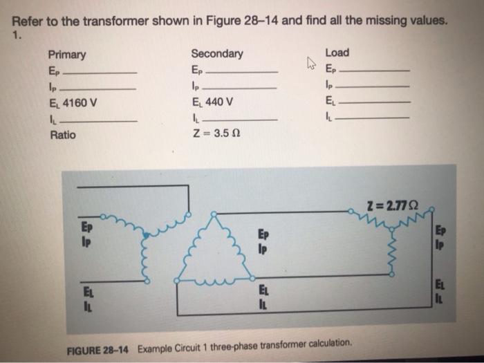 Solved Refer to the transformer shown in Figure 28-14 and | Chegg.com
