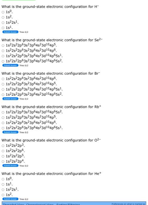 Solved What is the ground-state electronic configuration for | Chegg.com