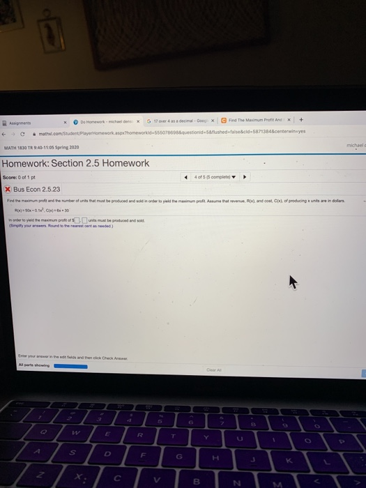 Solved Agents Domework.michael x 5 17 over 4 as a decimal - | Chegg.com