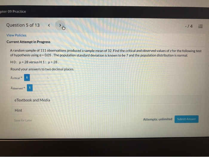 Solved hapter 09 Practice Question 3 of 13 -/4 E Current | Chegg.com