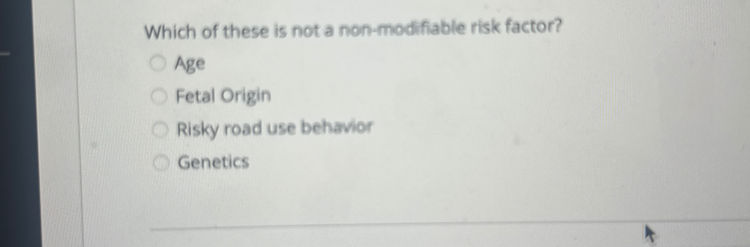 Solved Which of these is not a non-modifiable risk | Chegg.com