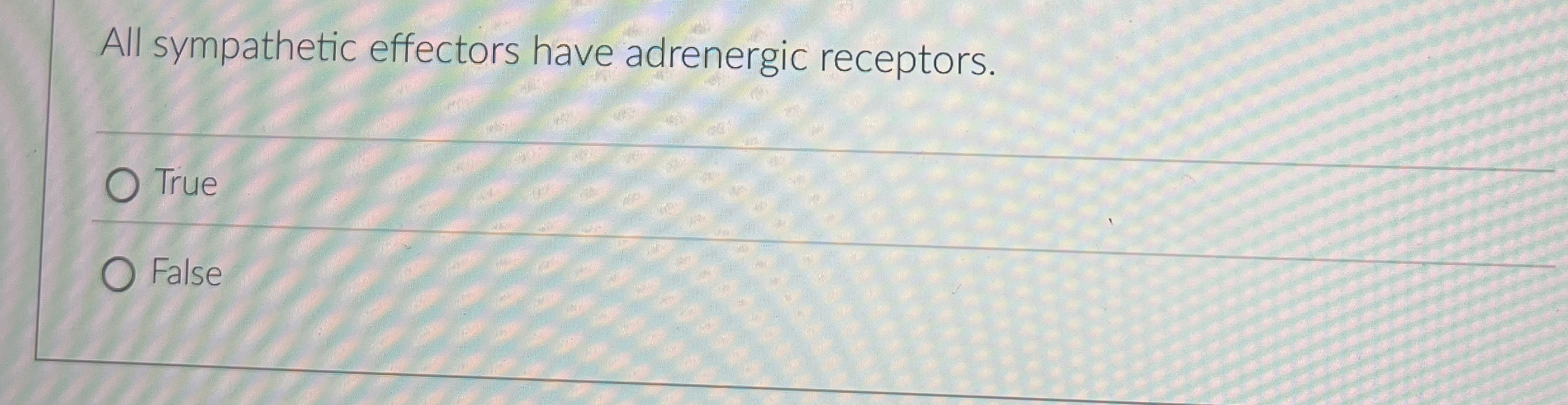 Solved All sympathetic effectors have adrenergic | Chegg.com