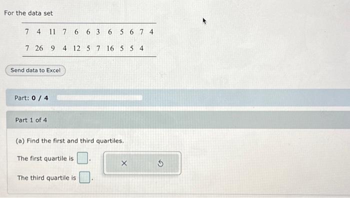 Solved For the data set 7 4 7 26 9 4 12 5 7 16 5 5 4 11 7 6 | Chegg.com