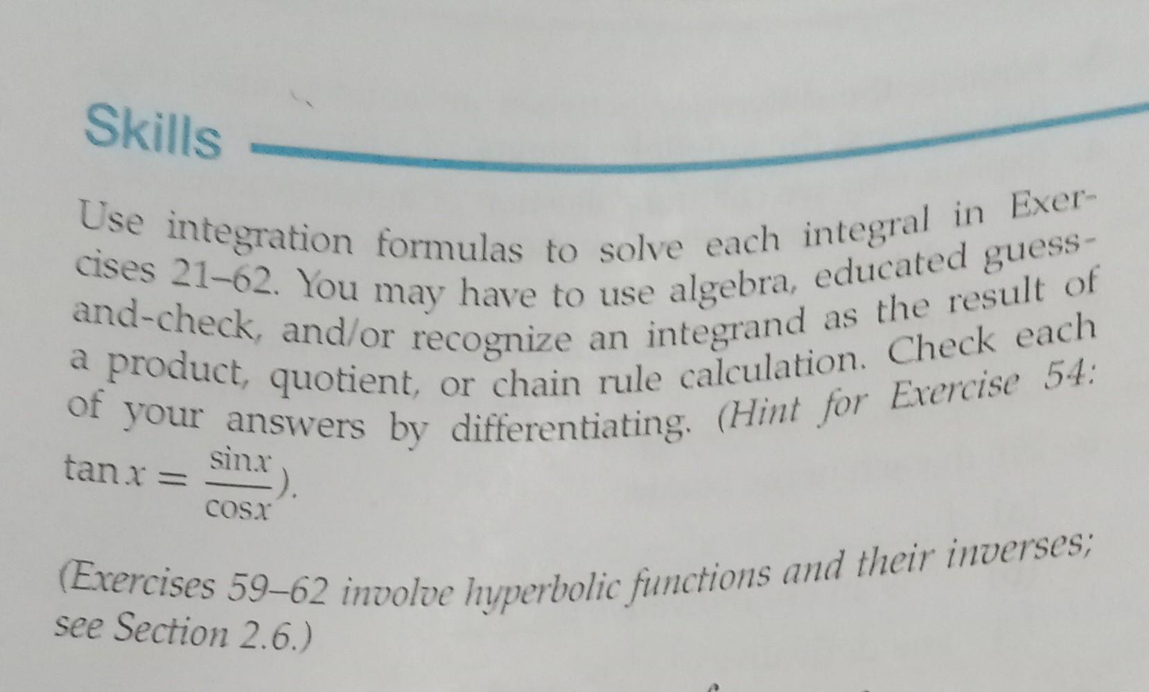 Solved Use integration formulas to solve each integral in | Chegg.com