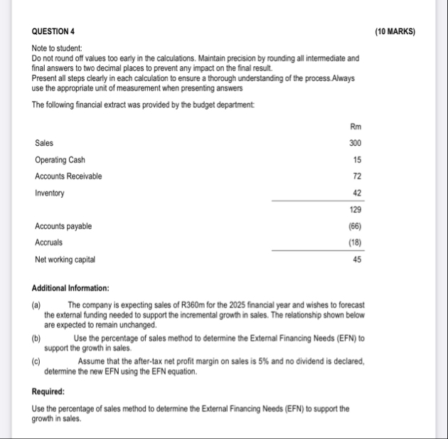 Solved Please assis on this?QUESTION 4(10 ﻿MARKS)Note to | Chegg.com