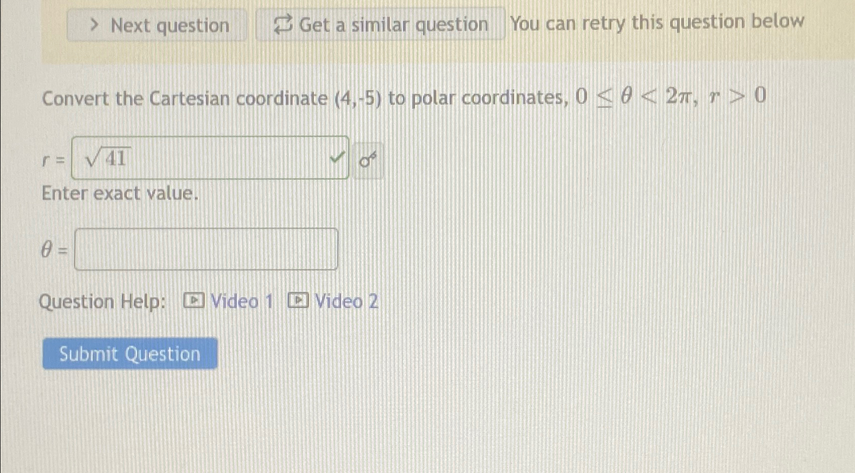 Solved ⇄ ﻿Get a similar question You can retry this question | Chegg.com