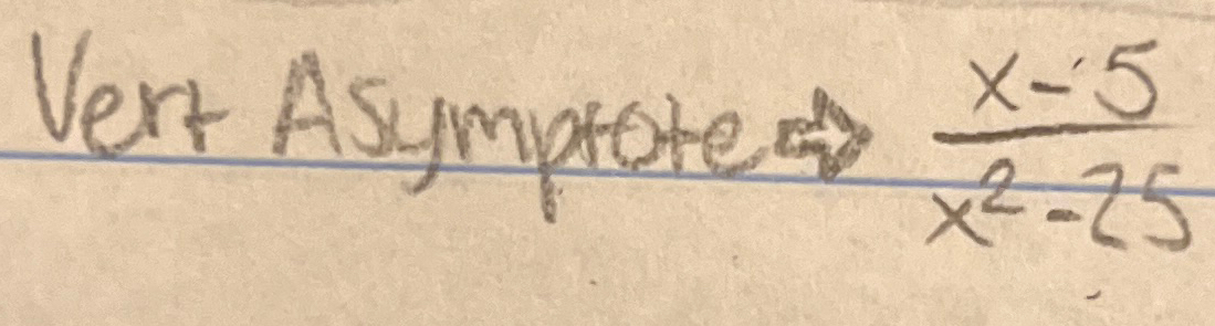 Solved Vert Asymptote Of x-5x2-25 | Chegg.com