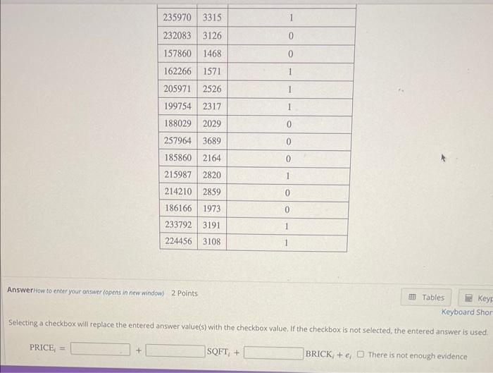 Solved Suppose the following data were collected relating | Chegg.com