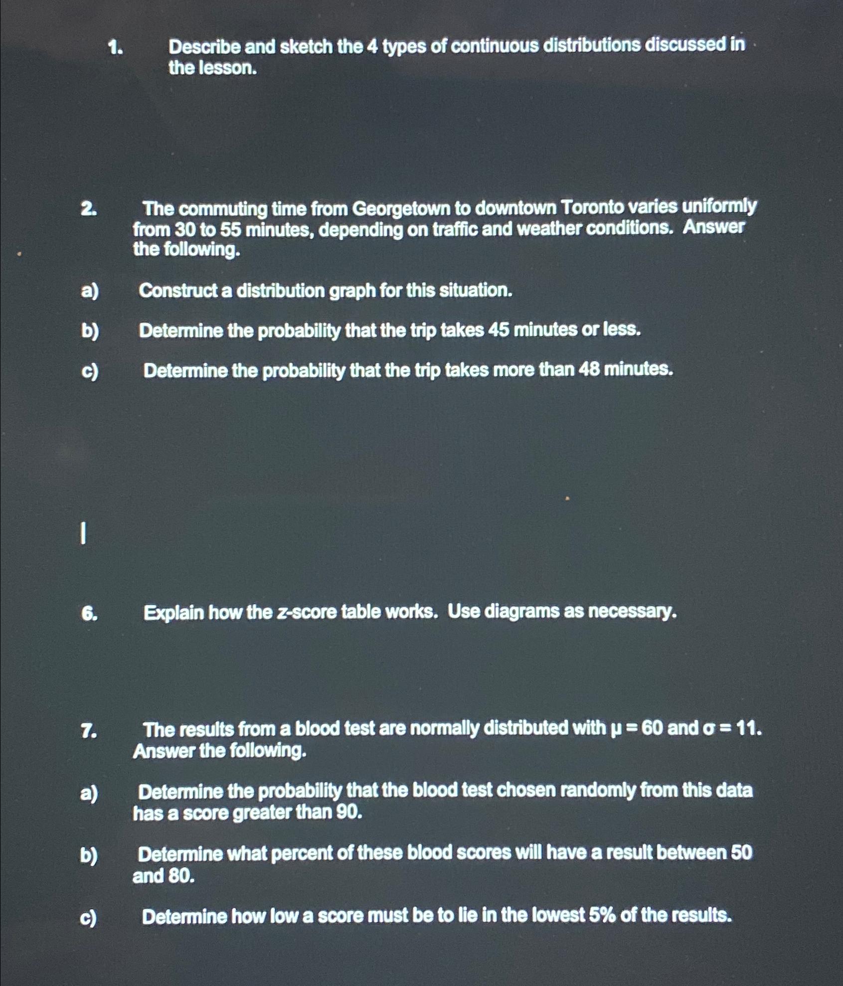 Solved Describe and sketch the 4 ﻿types of continuous | Chegg.com