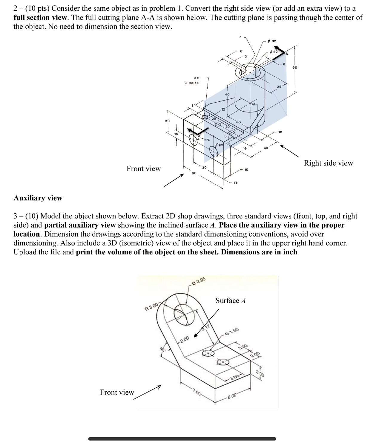 Solved 2-(10pts) ﻿Consider the same object as in problem 1. | Chegg.com