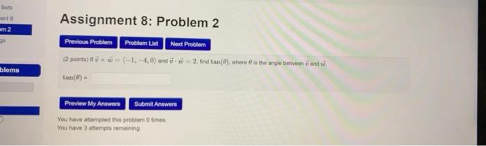 Solved Assignment 8 Problem 1 Previous Problem Problem List 9169