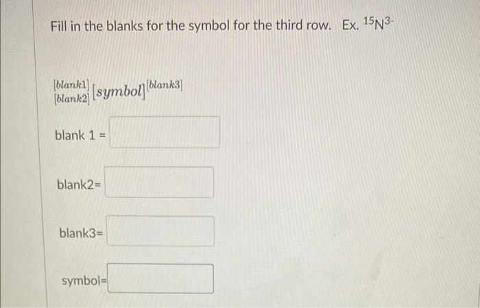 Solved For the fourth row (Halogen) fill the the blanks: | Chegg.com