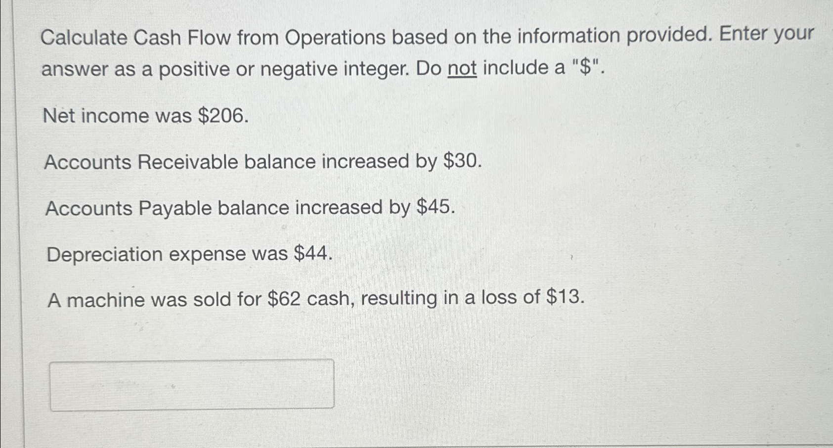 Solved Calculate Cash Flow from Operations based on the | Chegg.com