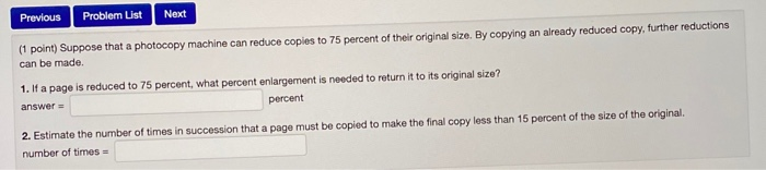 Solved Previous Problem List Next (1 point) Suppose that a | Chegg.com