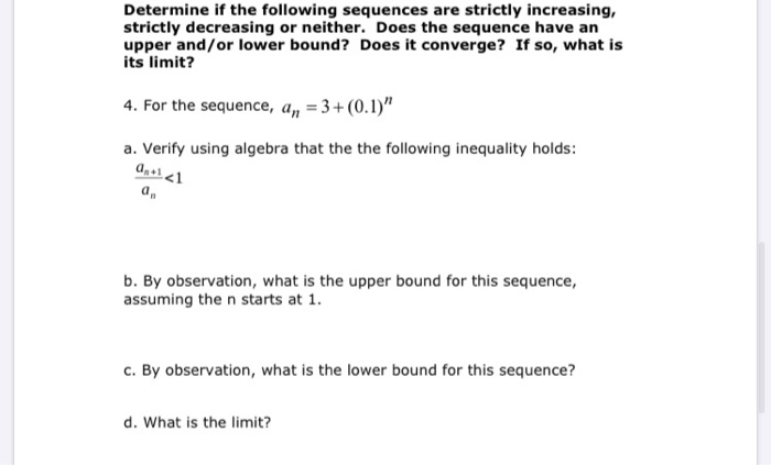 Solved Determine if the following sequences are strictly | Chegg.com