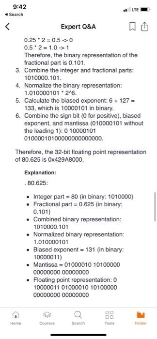 Solved can tou explain how they got the mantissa for these | Chegg.com