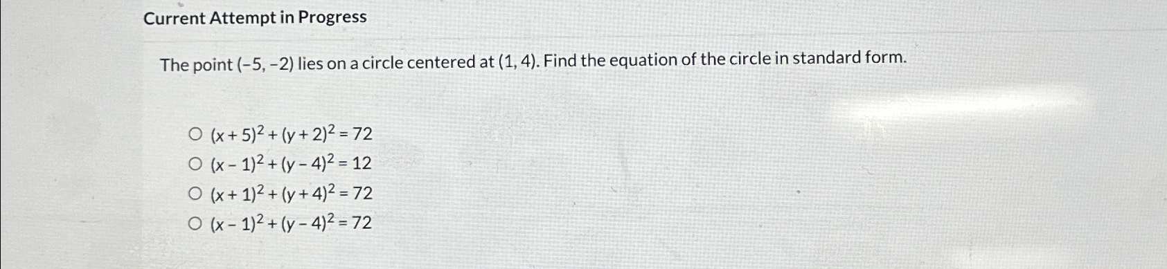 Solved Current Attempt in ProgressThe point (-5,-2) ﻿lies on | Chegg.com