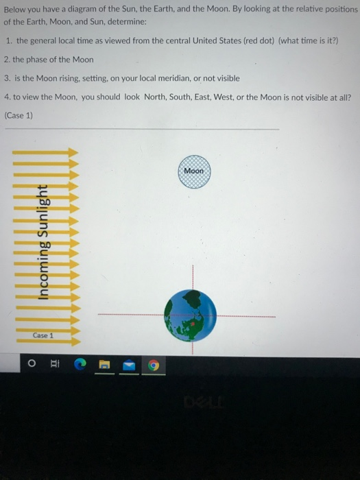 Solved Below you have a diagram of the Sun, the Earth, and | Chegg.com