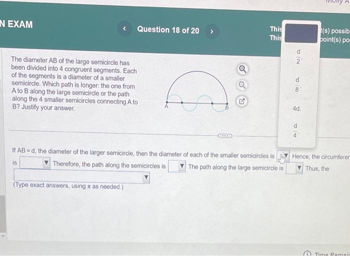 Solved The diameter AB of the large semicicle has been | Chegg.com