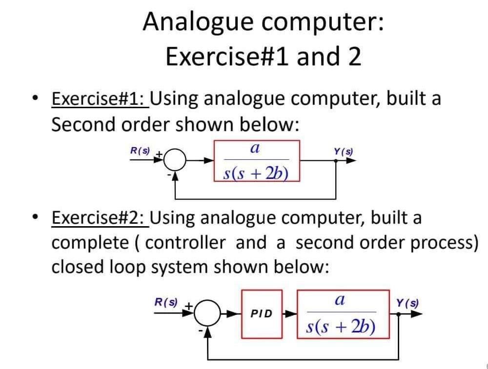 Solved Analogue computer: Exercise#1 and 2 Exercise#1: Using | Chegg.com