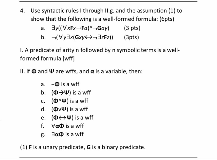 Solved 4. Use syntactic rules I through II.g. and the | Chegg.com