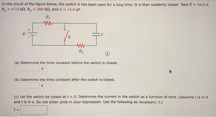Solved In the circuit of the figure below, the switch S has | Chegg.com