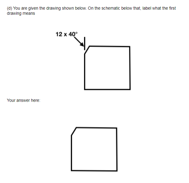 Solved (d) ﻿You are given the drawing shown below. On the | Chegg.com