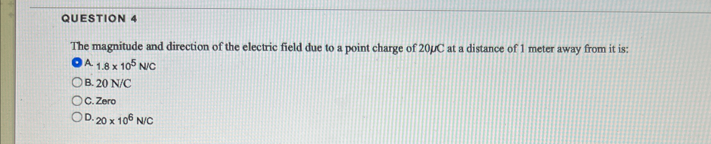 Solved QUESTION 4The magnitude and direction of the electric | Chegg.com