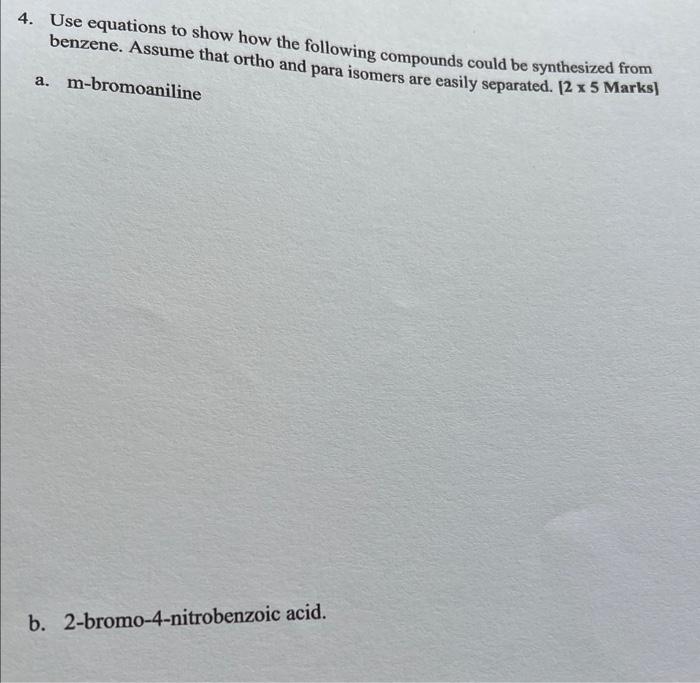 Solved 4. Use equations to show how the following compounds | Chegg.com