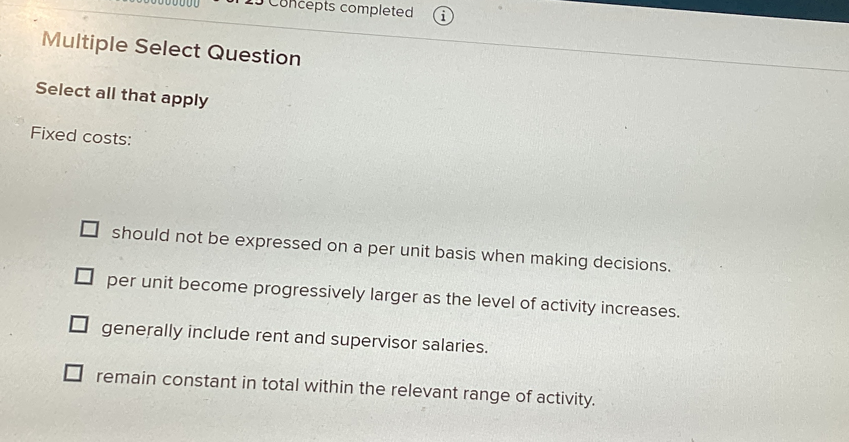 Solved Multiple Select QuestionSelect all that applyFixed | Chegg.com