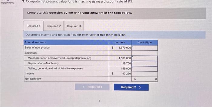 Solved 3. Compute net present value for this machine using a | Chegg.com