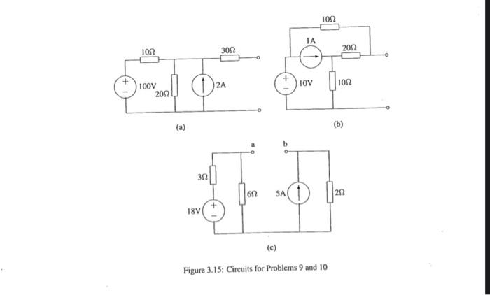 Solved (a) (b) Figure 3.15: Circuits for Problems 9 and | Chegg.com