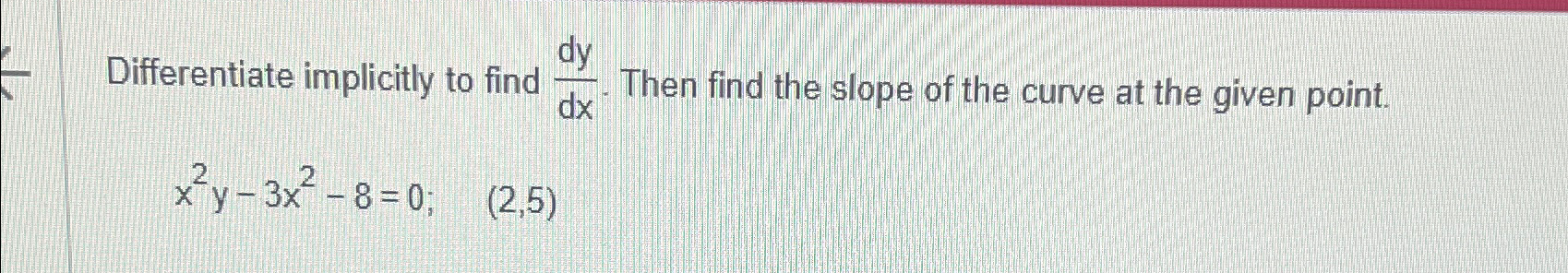 Solved Differentiate implicitly to find dydx. ﻿Then find the | Chegg.com