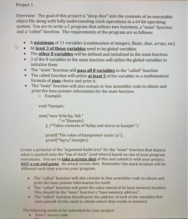 Solved Project 1 Overview: The goal of this project is "deep | Chegg.com