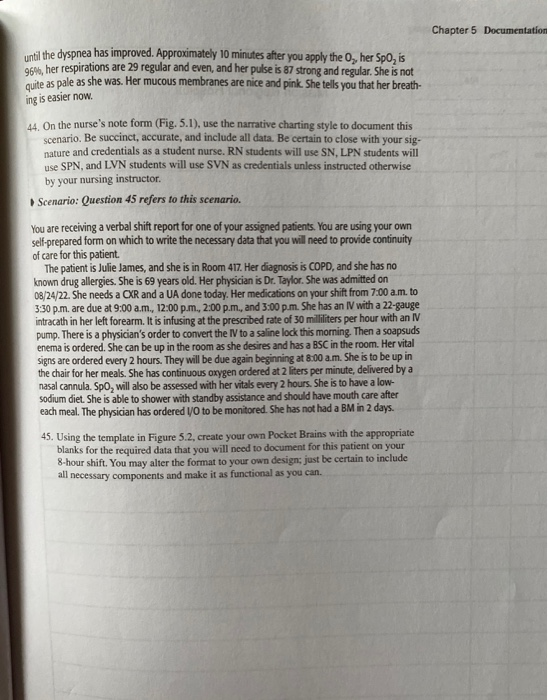 Solved Documentation Exercises Scenario: Question 44 refers | Chegg.com