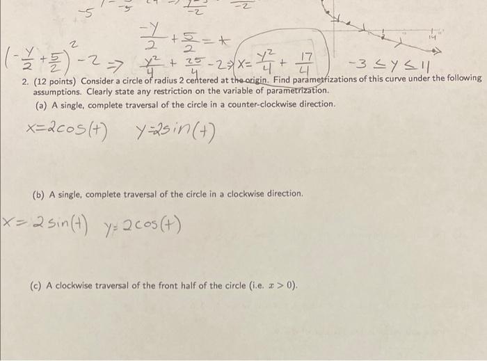 Solved 2. (12 points) Consider a circle of radius 2 centered | Chegg.com Solved 2. (12 points) Consider a circle of radius 2 centered | Chegg.com