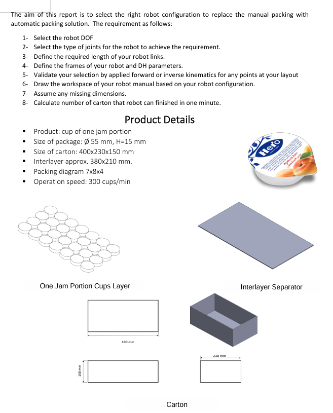 Solved The aim of this report is to select the right robot | Chegg.com