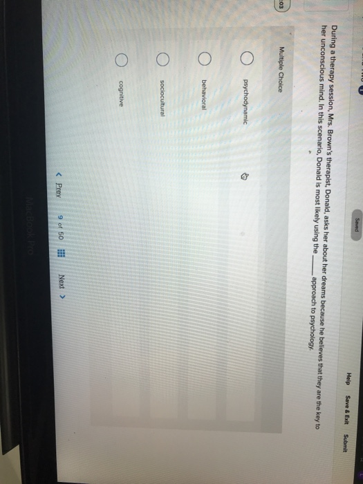 Solved Saved Help Save & Exit Submit During a therapy | Chegg.com