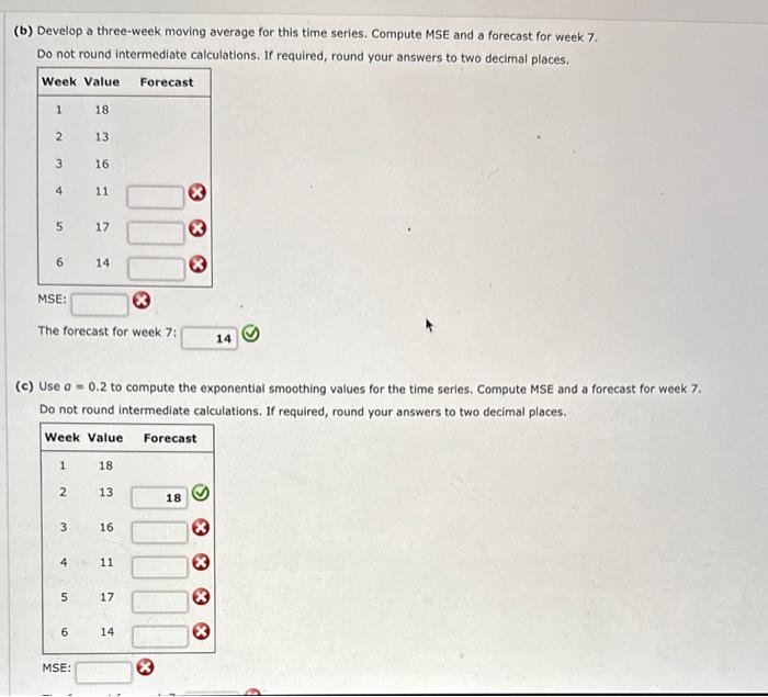 Solved Consider the following time series data. (a) Choose | Chegg.com